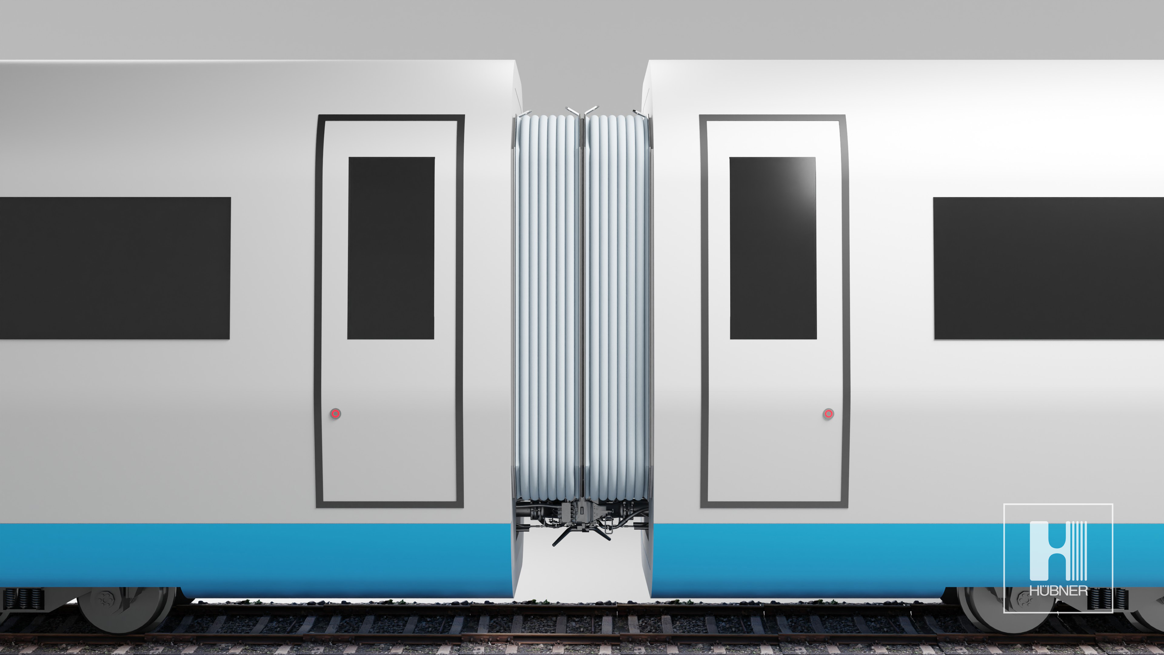 A world first from HÜBNER: Coupling gangways at the press of a button ...